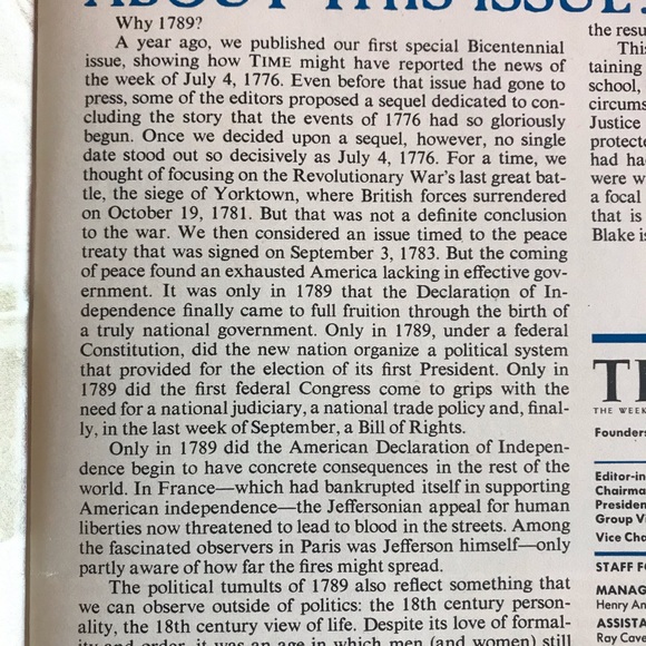 Accents | Time Magazine Special Bicentennial Issue The New Nation ...